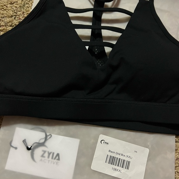 ZYIA | Intimates & Sleepwear | Zyia Black Grid Bra | Poshmark